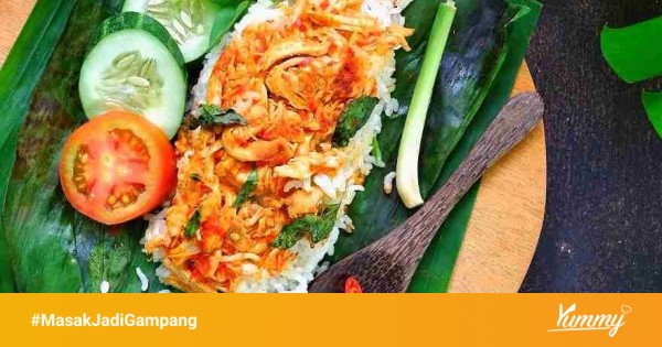 Resep Nasi Bakar Ayam Suwir Pedas Sederhana Rumahan Di Yummy App