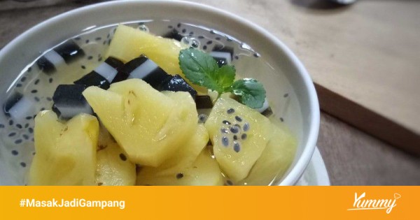 Resep Es Buah Nanas Jelly Dan Selasih Jagomasakminggu1periode2