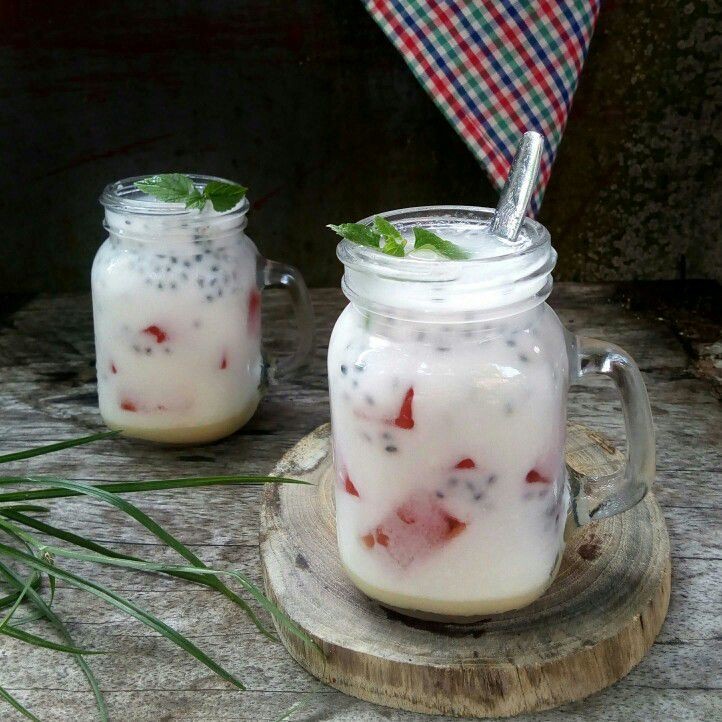 Resep Es Susu Jelly Leci Selasih Jagomasakminggu1periode2 Sederhana