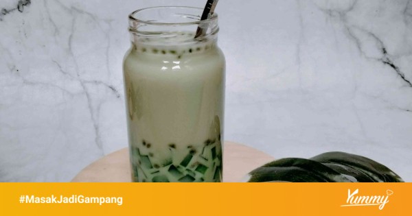 Resep Susu Greentea Jelly Selasih Sederhana Rumahan Di Yummy App