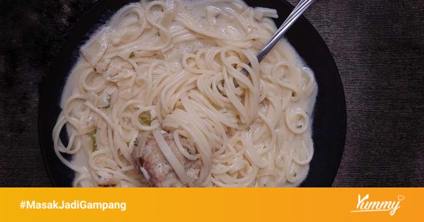 Resep Spaghetti With Creamy Sauce Sederhana Rumahan Di Yummy App