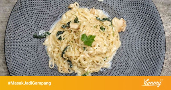 Resep Creamy Spinach Indomie Sederhana Rumahan Di Yummy App