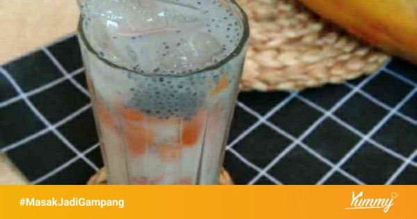 Resep Es Pepaya Susu Selasih Sederhana Rumahan Di Yummy App