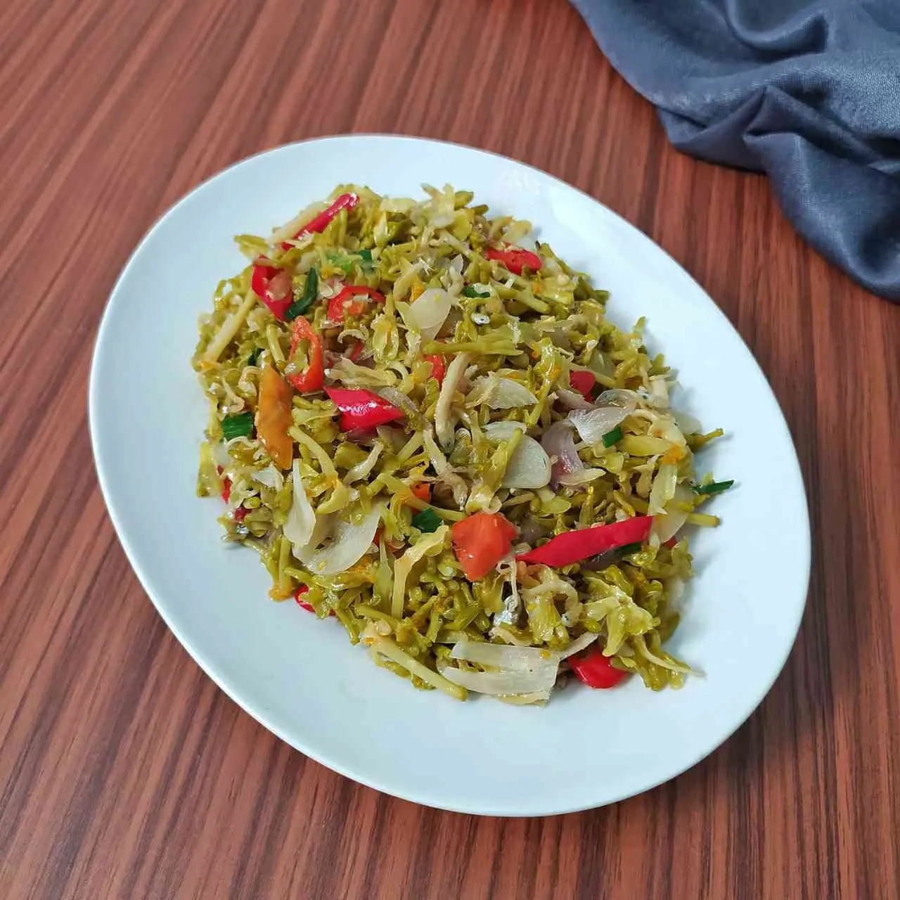 Resep Tumis Teri Medan Bunga Pepaya Sederhana Rumahan di Yummy App