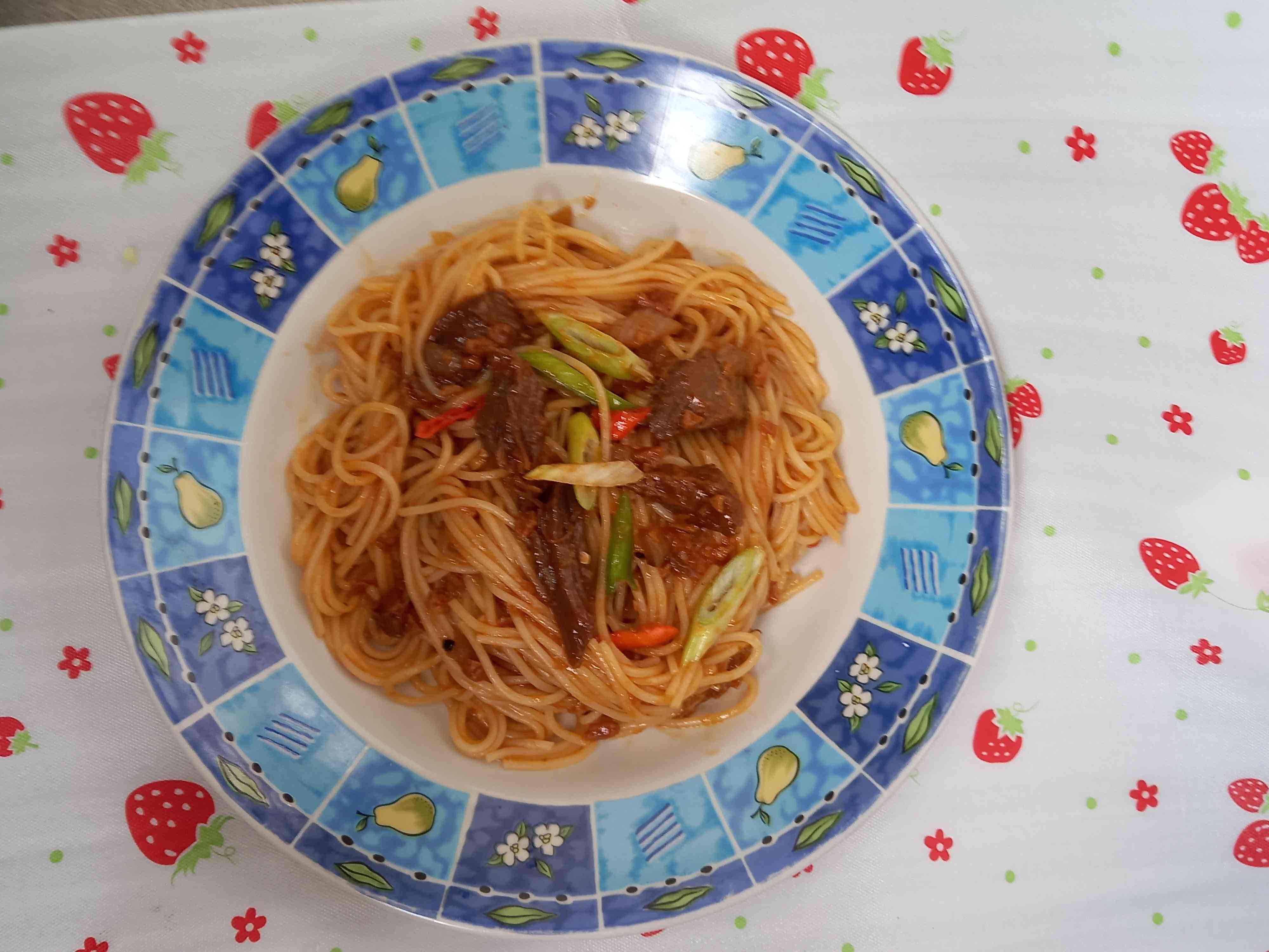 Resep Spaghetti Pedas Manis Sederhana Rumahan Di Yummy App