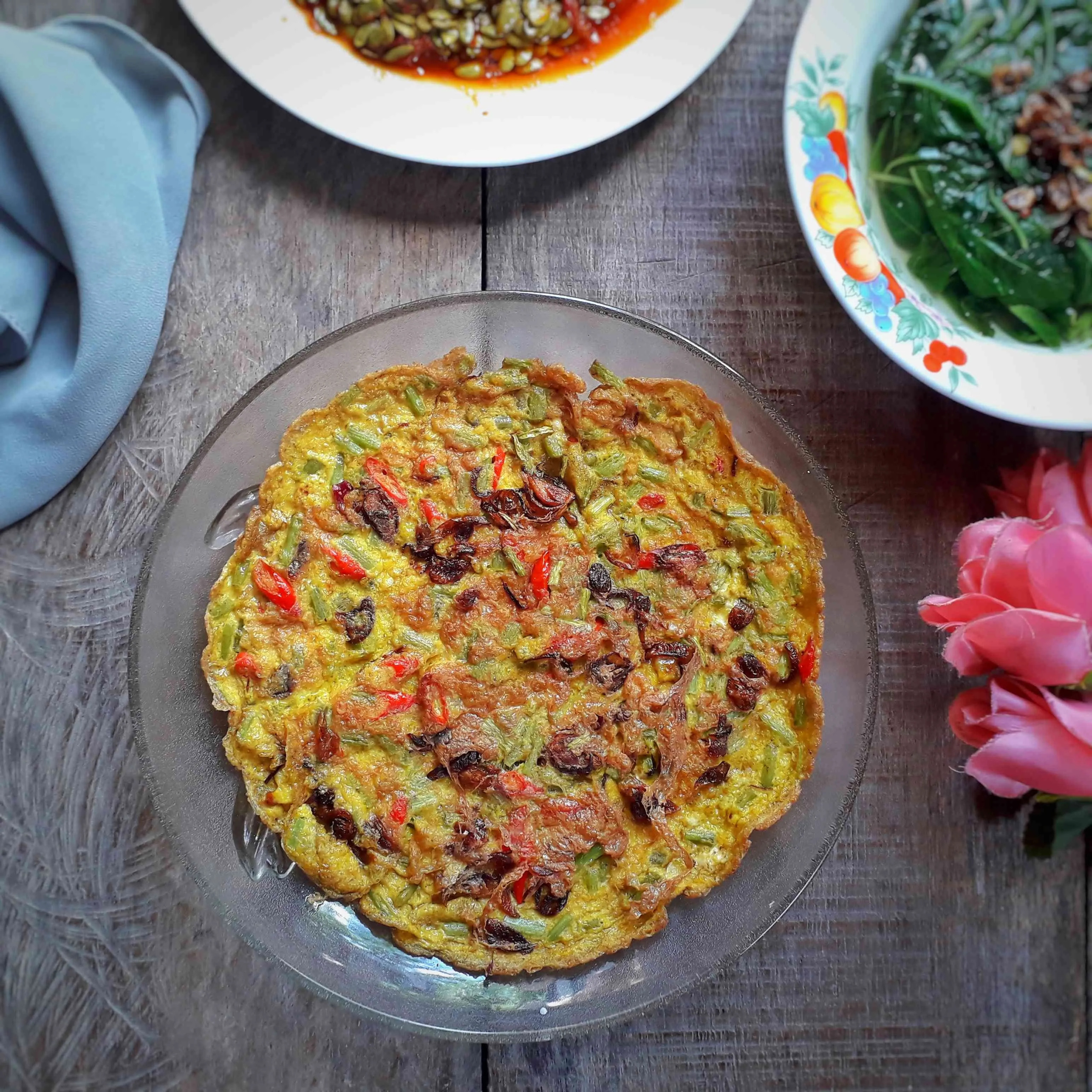 Resep Dadar Telur Batang Bayam Pedas Makanmasakbijak Sederhana Rumahan