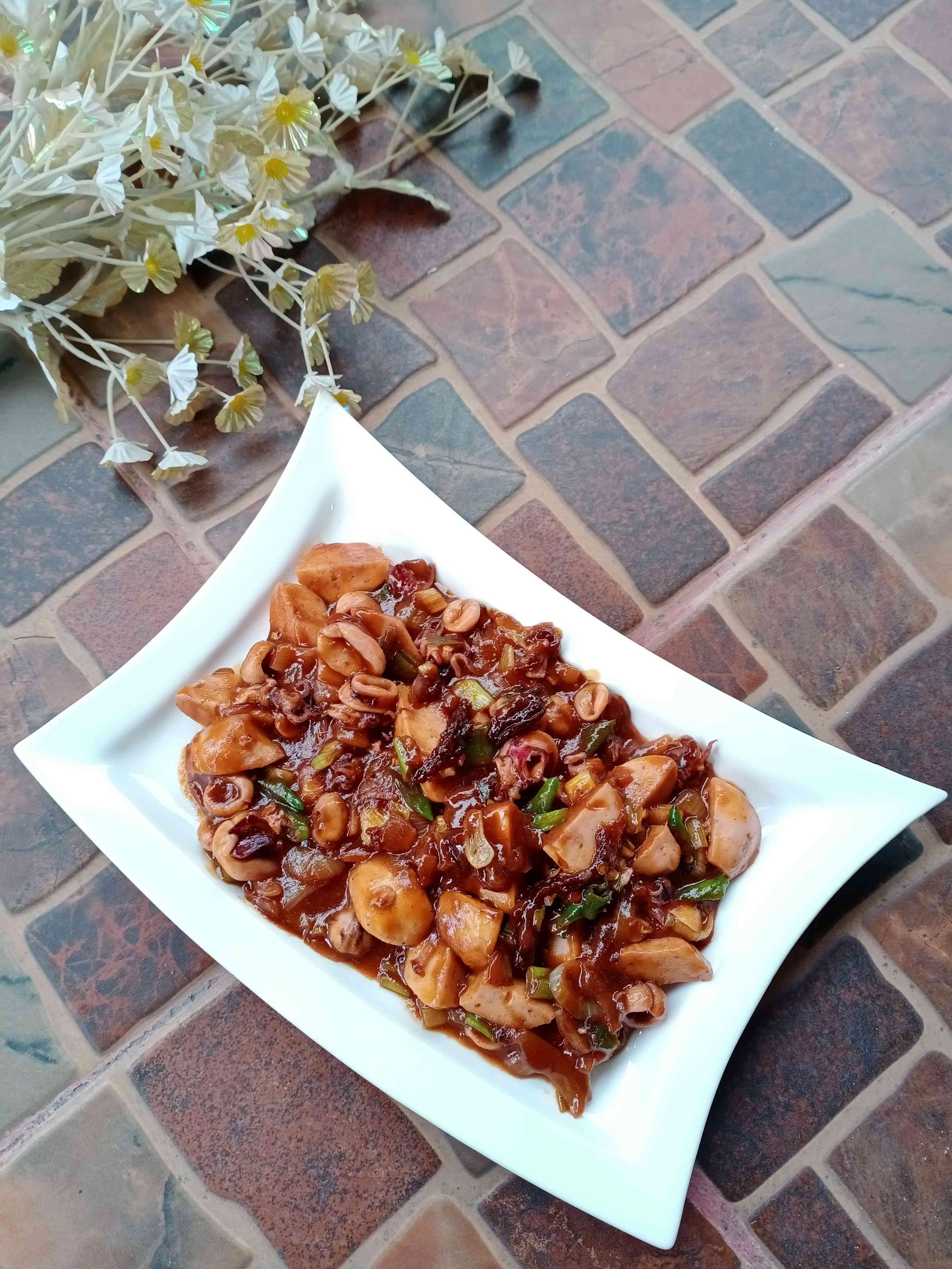 Resep Bakso Cumi Mentega Saos Tiram Sederhana Rumahan di Yummy App