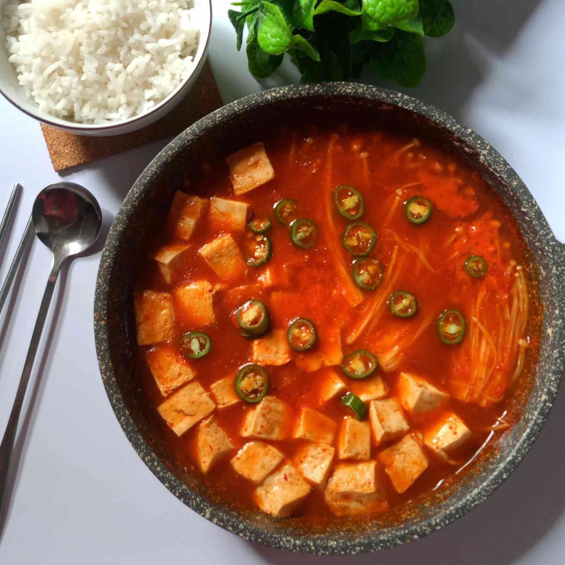 Resep Hot Spicy Tofu Enoki Mushroom Sederhana Rumahan Di Yummy App