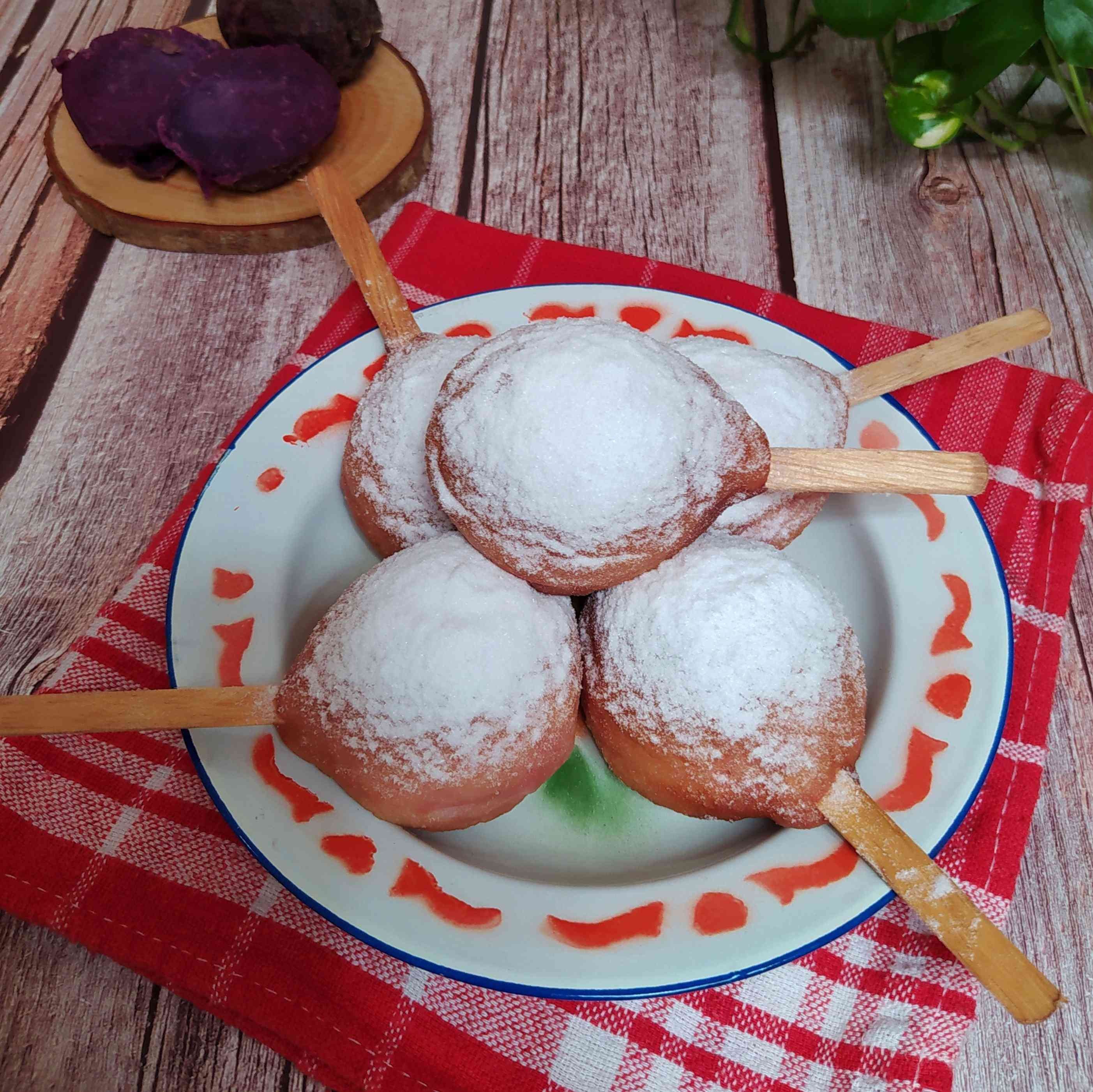 Resep Sate Donat Pentul Ubi Ungu Sederhana Rumahan dari Vhita Hani