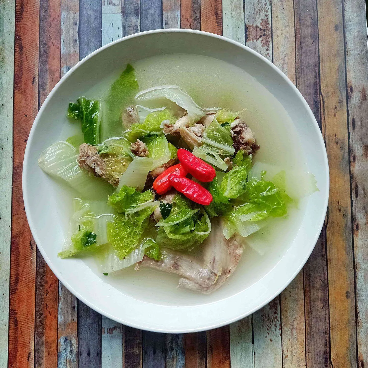 Resep Sup Ayam Kuah Sawi Putih Pedas Sederhana Rumahan Dari Muthia