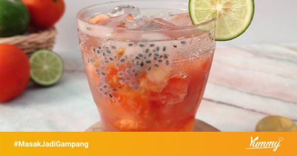 Resep Es Tomat Jeruk Nipis Selasih Soda Sederhana Rumahan Di Yummy App