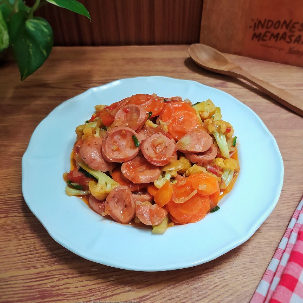Resep Tumis Bunga Kol Sosis Wortel Sederhana Rumahan di Yummy App