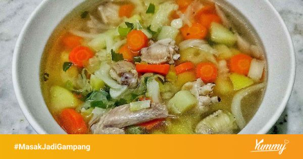 Resep Sup Sayap Ayam Mix Kol Kuah Garlic Sederhana Rumahan Di Yummy App