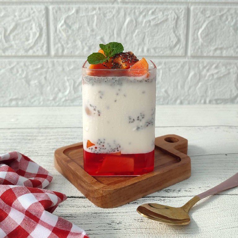 Resep Es Pepaya Susu Coco Pandan Sederhana Rumahan dari Laila Fitria