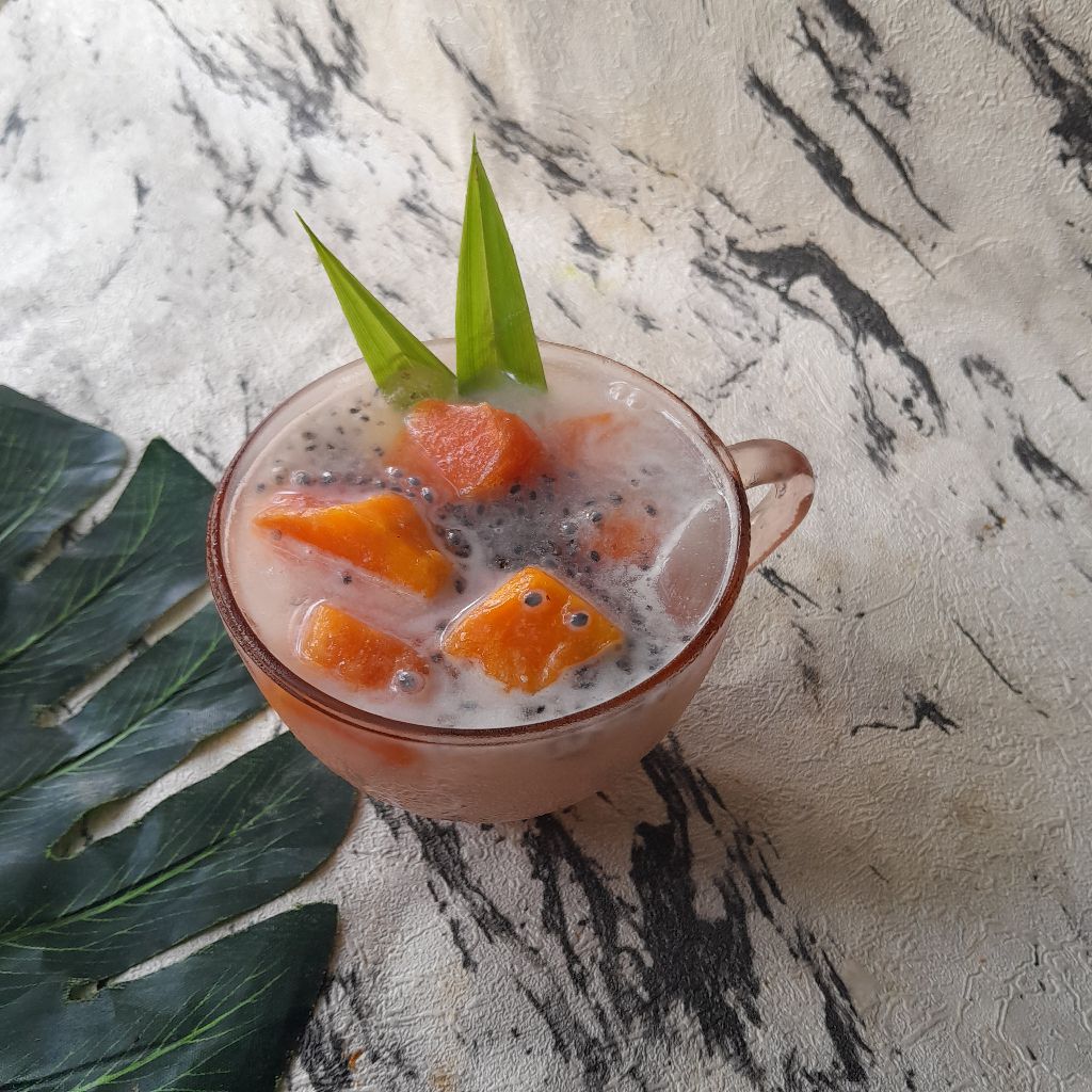 Resep Es Pepaya Santan Selasih Sederhana Rumahan di Yummy App