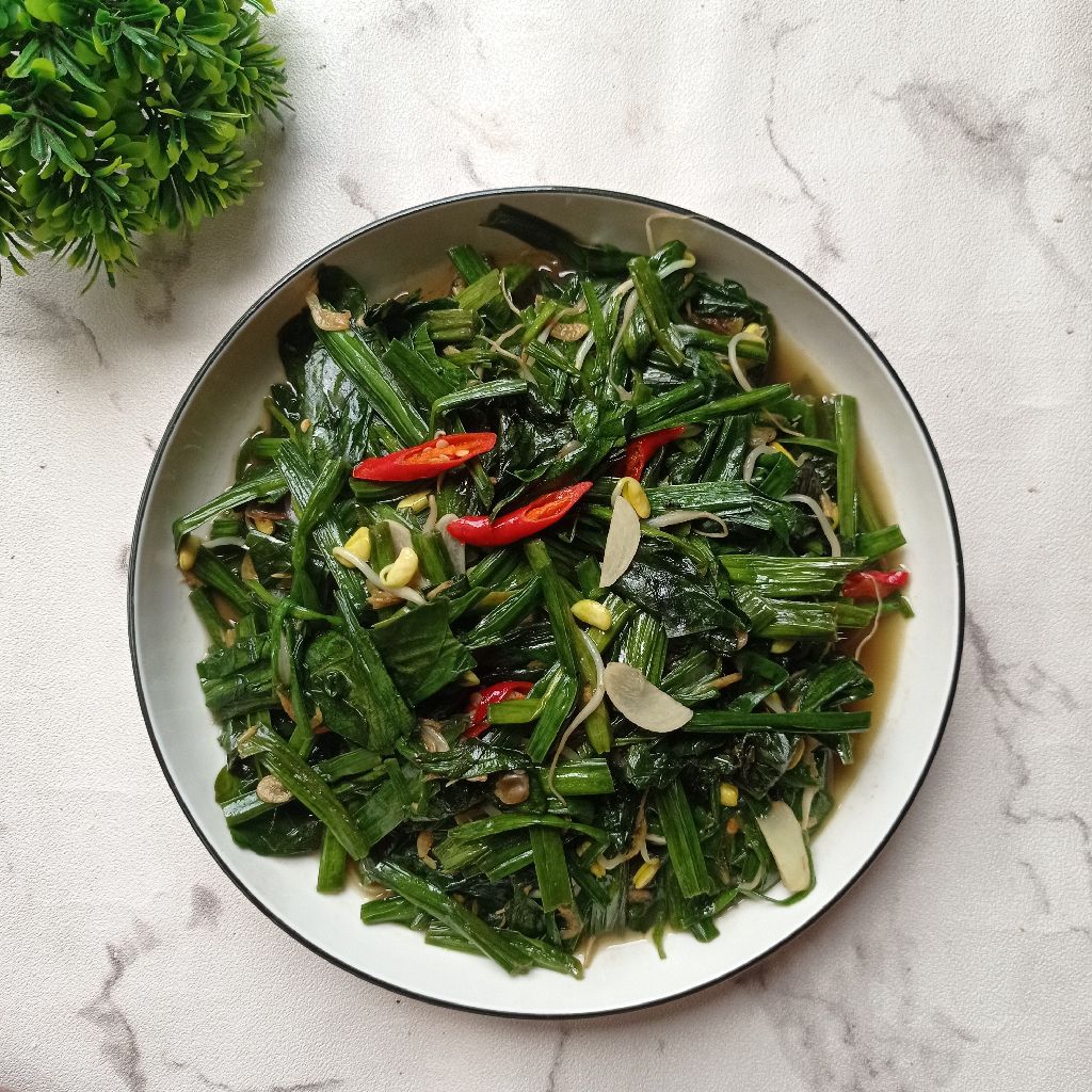 Resep Oseng genjer cambah kedelai rebon Sederhana Rumahan di Yummy App